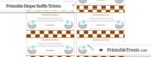 Free Brown Checker Pattern Whale Diaper Raffle Tickets — Printable ...