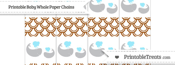 Free Brown Fish Scale Pattern Baby Whale Paper Chains — Printable ...