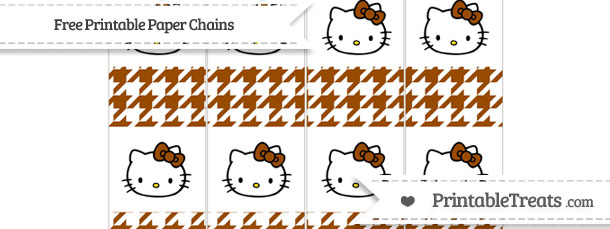 Free Brown Houndstooth Pattern Hello Kitty Paper Chains — Printable ...
