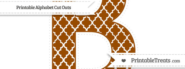 Free Brown Moroccan Tile Extra Large Capital Letter B Cut Outs ...