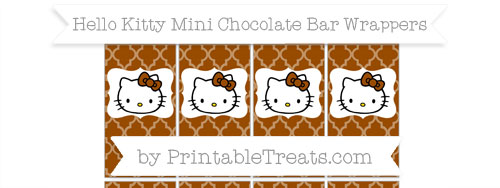 Free Brown Moroccan Tile Hello Kitty Mini Chocolate Bar Wrappers ...