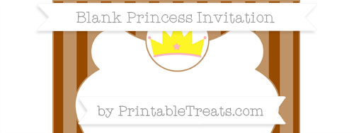 Free Brown Striped Blank Princess Invitation — Printable Treats.com