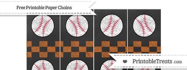 Burnt Orange Checker Pattern Chalk Style Baseball Paper Chains ...