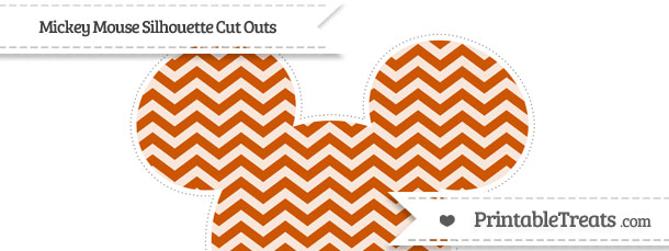 Burnt Orange Chevron Extra Large Mickey Mouse Silhouette Cut Outs ...