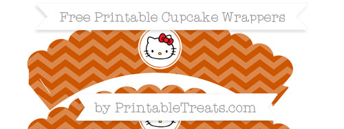 Free Burnt Orange Chevron Hello Kitty Scalloped Cupcake Wrappers ...