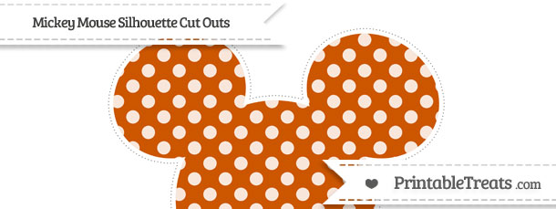 Burnt Orange Dotted Pattern Extra Large Mickey Mouse Silhouette Cut ...
