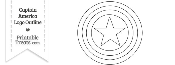 Captain America Logo Outline — Printable Treats.com