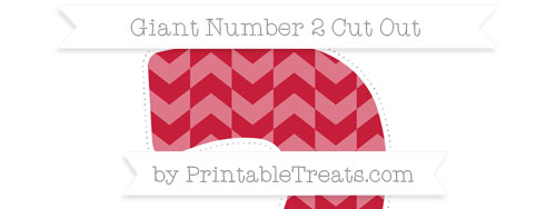 Cardinal Red Herringbone Pattern Giant Number 2 Cut Out — Printable ...