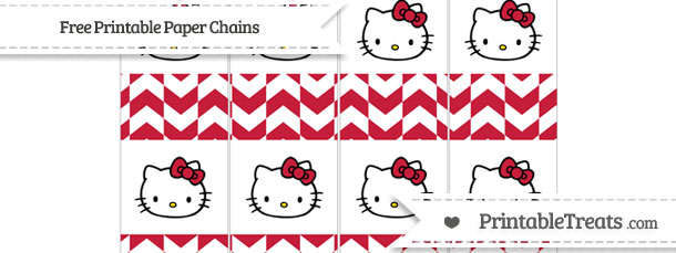 Free Cardinal Red Herringbone Pattern Hello Kitty Paper Chains ...