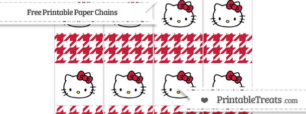Free Cardinal Red Houndstooth Pattern Hello Kitty Paper Chains ...