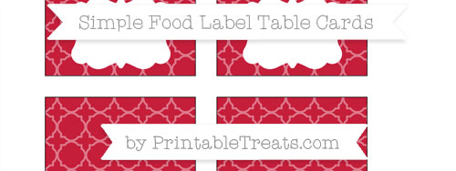 Free Cardinal Red Quatrefoil Pattern Simple Food Labels — Printable ...