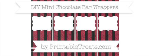 Cardinal Red Striped Chalk Style DIY Mini Chocolate Bar Wrappers ...