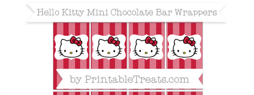 Free Cardinal Red Striped Hello Kitty Mini Chocolate Bar Wrappers ...