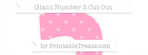Carnation Pink Star Pattern Giant Number 2 Cut Out — Printable Treats.com