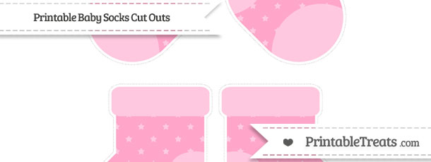 Carnation Pink Star Pattern Medium Baby Socks Cut Outs — Printable ...