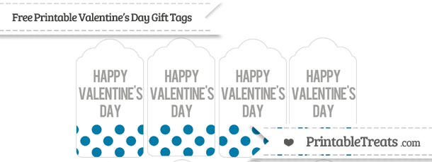 Free Cerulean Blue Dotted Pattern Valentine’s Day Gift Tags — Printable ...