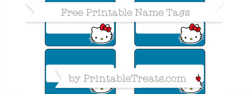 Free Cerulean Blue Hello Kitty Name Tags — Printable Treats.com