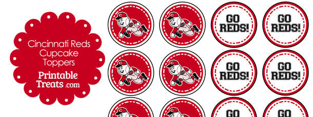 Cincinnati Reds Cupcake Toppers — Printable Treats.com