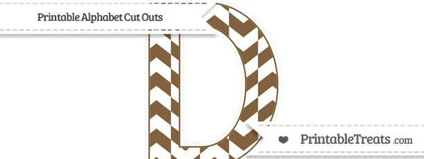 Free Coyote Brown Herringbone Pattern Extra Large Capital Letter D Cut ...