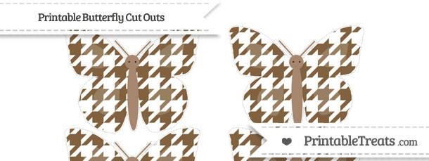 Free Coyote Brown Houndstooth Pattern Small Butterfly Cut Outs ...