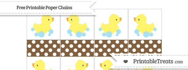 Coyote Brown Polka Dot Baby Duck Paper Chains — Printable Treats.com