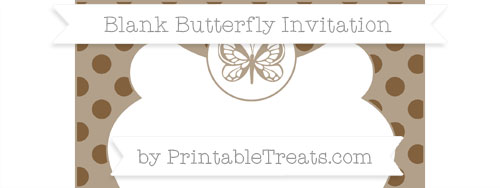 Free Coyote Brown Polka Dot Blank Butterfly Invitation — Printable ...