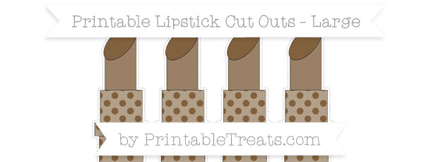 Coyote Brown Polka Dot Large Lipstick Cut Outs — Printable Treats.com