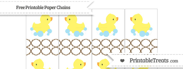 Coyote Brown Quatrefoil Pattern Baby Duck Paper Chains — Printable ...