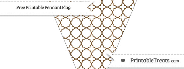 Free Coyote Brown Quatrefoil Pattern Simple Pennant Flag — Printable ...