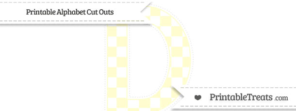 Free Cream Checker Pattern Extra Large Capital Letter D Cut Outs ...