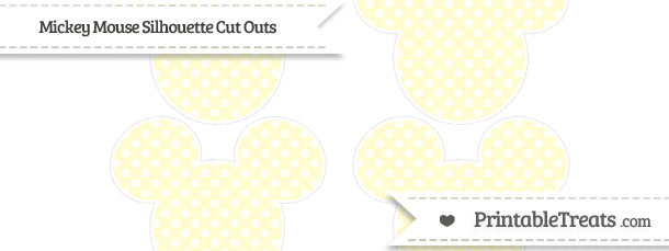Cream Dotted Pattern Medium Mickey Mouse Silhouette Cut Outs ...