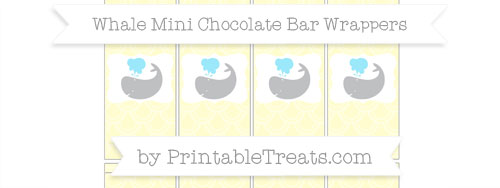 Cream Fish Scale Pattern Whale Mini Chocolate Bar Wrappers — Printable ...