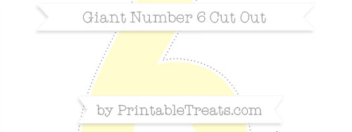 Cream Giant Number 6 Cut Out — Printable Treats.com
