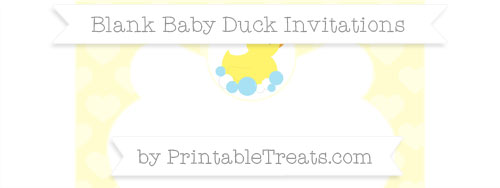 Free Cream Heart Pattern Blank Baby Duck Invitation — Printable Treats.com