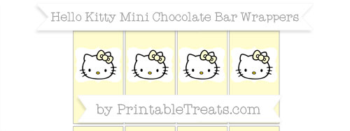 Free Cream Hello Kitty Mini Chocolate Bar Wrappers — Printable Treats.com