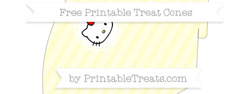 Free Cream Horizontal Striped Hello Kitty Treat Cone — Printable Treats.com