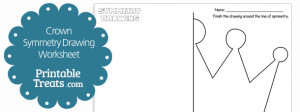 Crown Symmetry Drawing Worksheet — Printable Treats.com