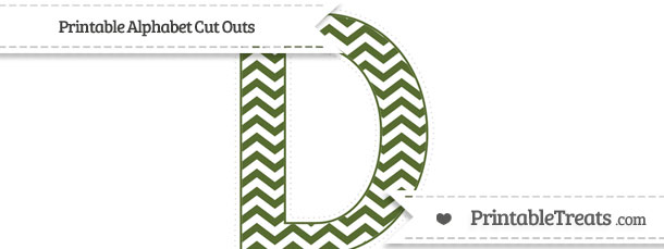 Free Dark Olive Green Chevron Extra Large Capital Letter D Cut Outs ...