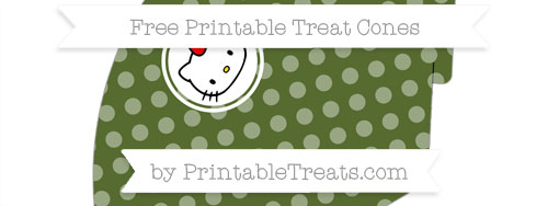 Free Dark Olive Green Dotted Pattern Hello Kitty Treat Cone — Printable ...