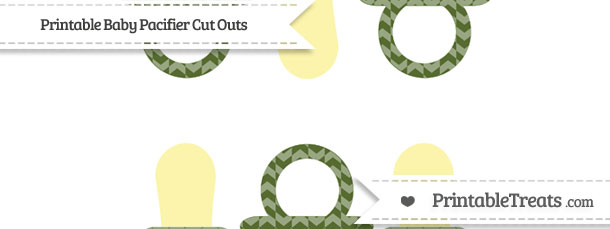 Dark Olive Green Herringbone Pattern Small Baby Pacifier Cut Outs ...