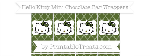 Free Dark Olive Green Moroccan Tile Hello Kitty Mini Chocolate Bar ...