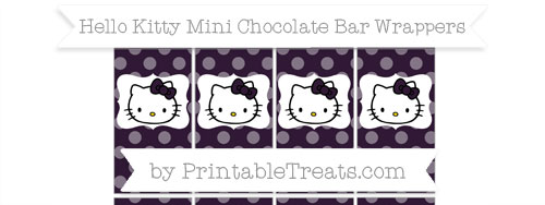 Free Dark Purple Dotted Pattern Hello Kitty Mini Chocolate Bar Wrappers ...