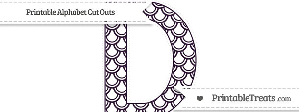 Free Dark Purple Fish Scale Pattern Extra Large Capital Letter D Cut ...