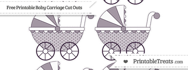 Dark Purple Fish Scale Pattern Small Baby Carriage Cut Outs — Printable ...