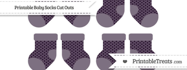 Dark Purple Fish Scale Pattern Small Baby Socks Cut Outs — Printable ...