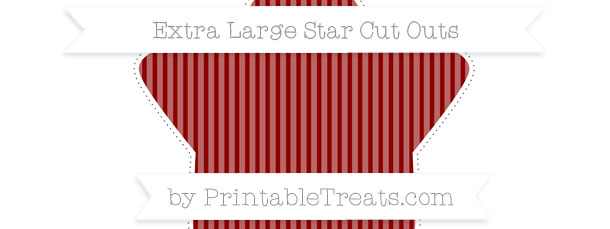 Dark Red Thin Striped Pattern Extra Large Star Cut Outs — Printable ...