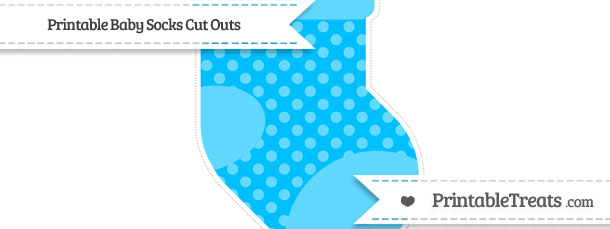 Deep Sky Blue Dotted Pattern Extra Large Baby Socks Cut Outs ...