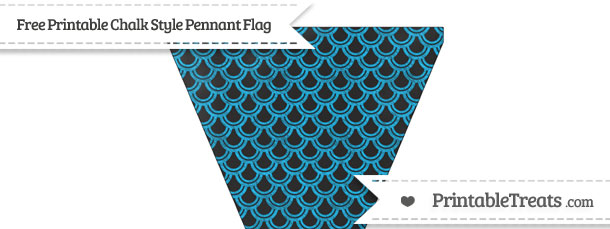 Free Deep Sky Blue Fish Scale Pattern Chalk Style Pennant Flag ...