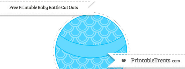 Deep Sky Blue Fish Scale Pattern Extra Large Baby Rattle Cut Outs ...