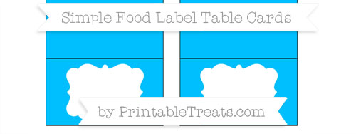 Free Deep Sky Blue Simple Food Labels — Printable Treats.com